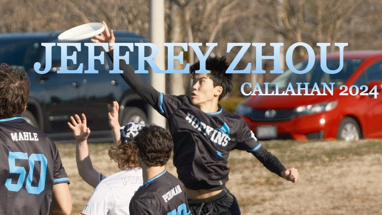 Johns Hopkins' Jeffrey Zhou for Callahan 2024 - Livewire - Ultiworld
