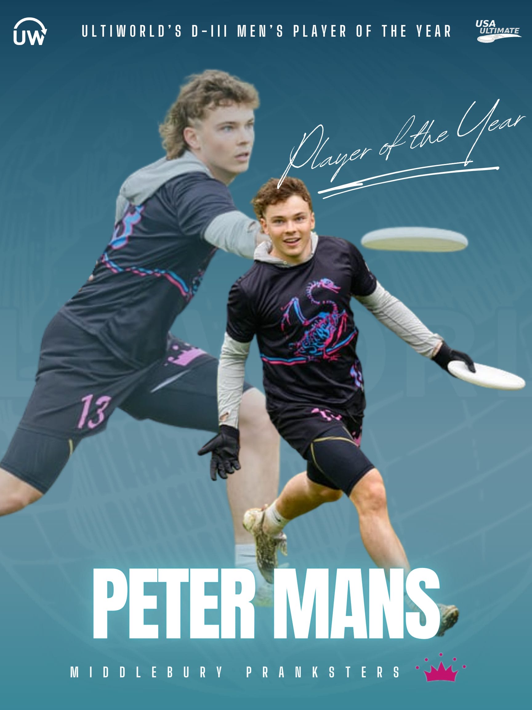 D-III Men's 2025 Player of the Year: Middlebury's Peter Mans - Ultiworld