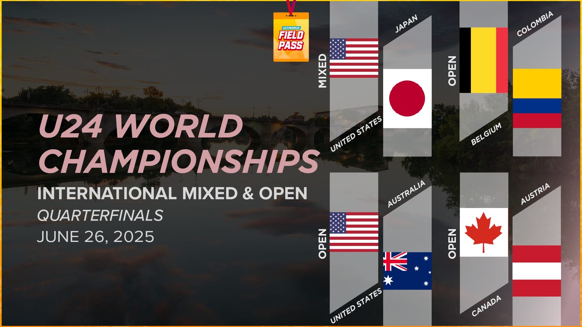 Field Pass Thursday Round 2 - 2025 Under-24 World Championships - Ultiworld