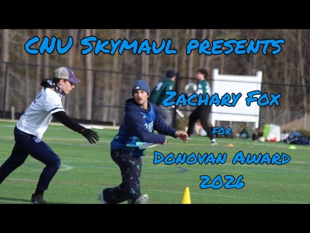Christopher Newport's Zachary Fox for Donovan 2026 - Livewire - Ultiworld